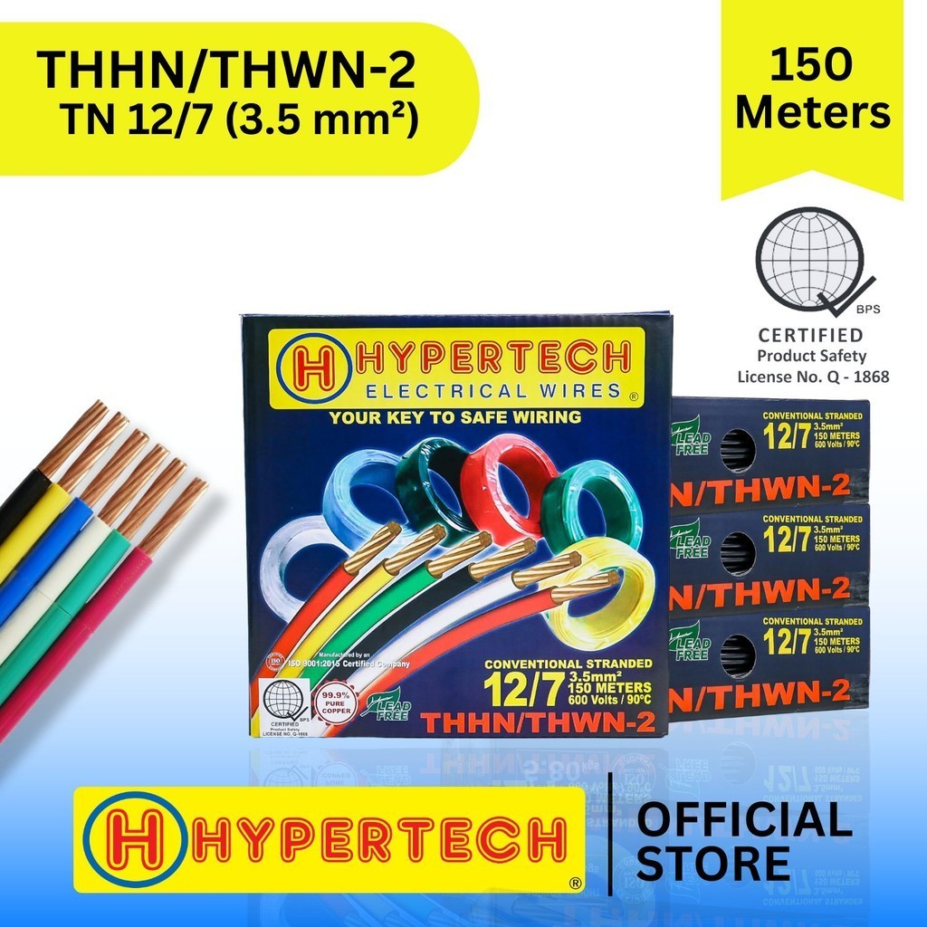 Hypertech THHN/THWN2 Stranded Wire 12/7 -150meters High-Performance Electrical Wires 100% Lead ...