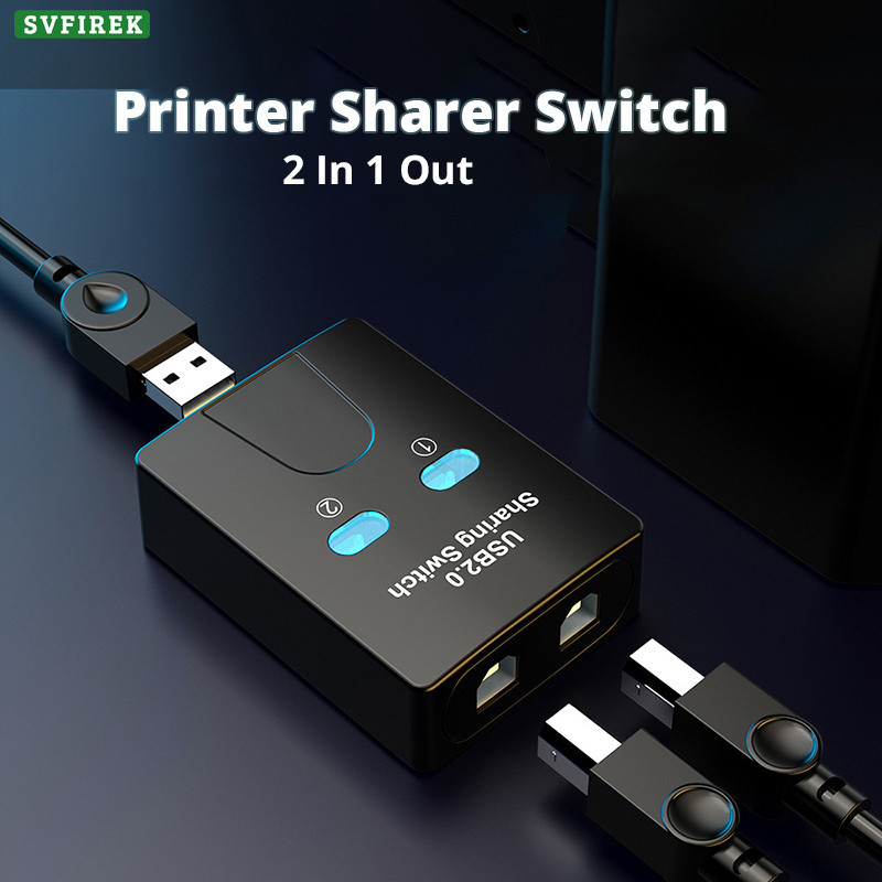 USB Print Sharer Switch 2 In 1 Out USB Auto Printer Sharer Splitter For ...
