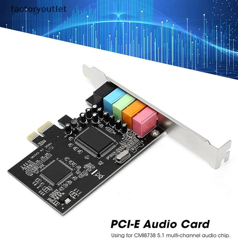 FCMY PCI-E 5.1 Sound Card Computer PCIE 5.1 Channel 3D Audio 6 Channels ...