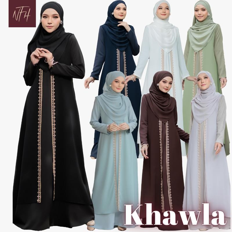 NFH Boutique - Jubah Khawla Plain Style Jubah Raya 2024 | Shopee Malaysia