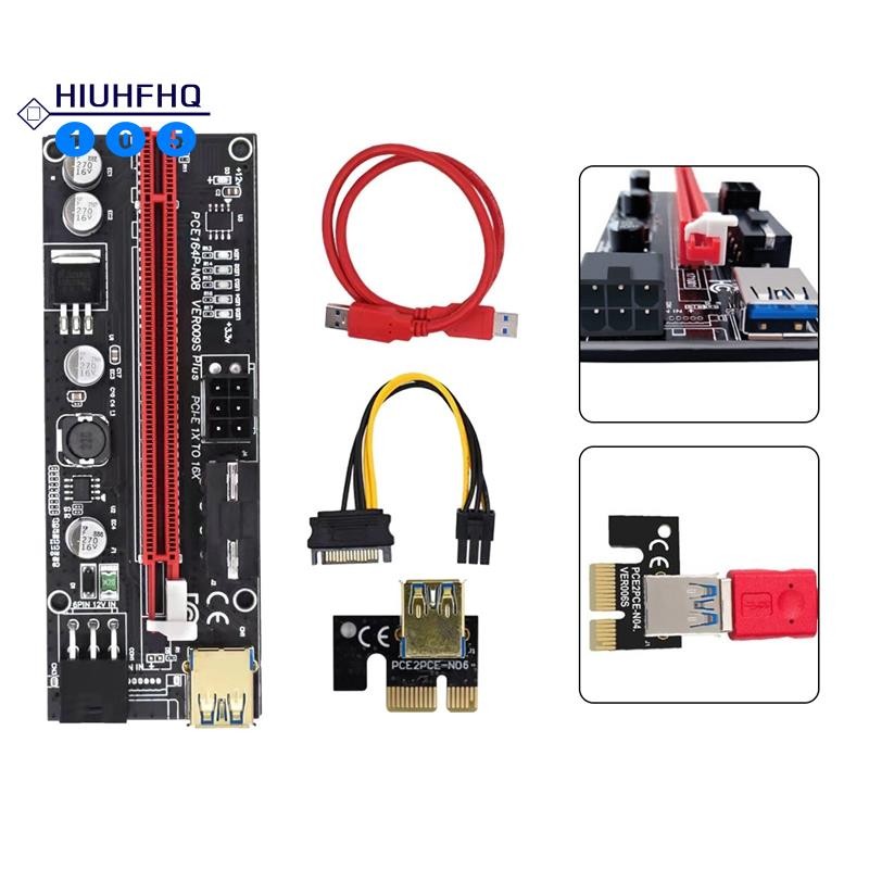 PCIE Riser 1X to 16X Graphics Extension Card for GPU Mining Powered ...