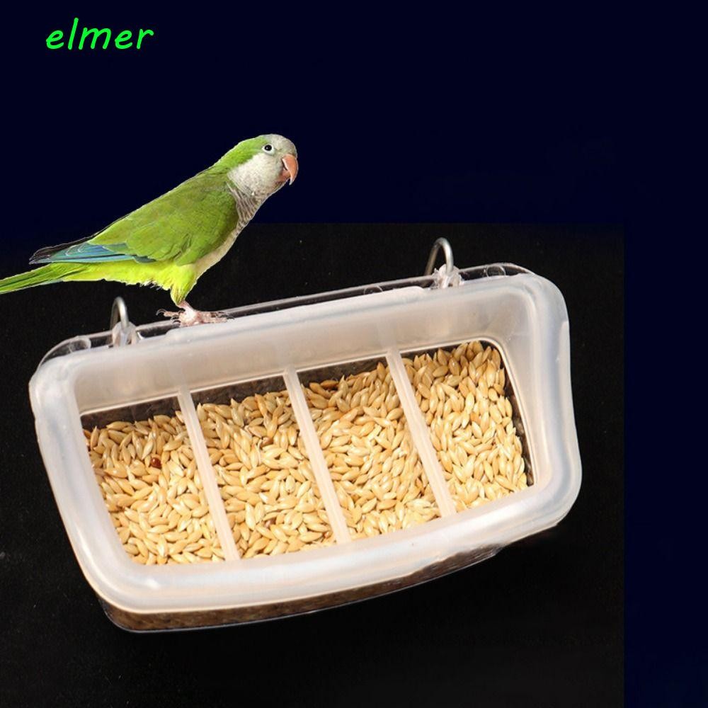 ELMER Bird Food Box, Anti-splash Plastic Parrot Feeder Drinker, Bird ...