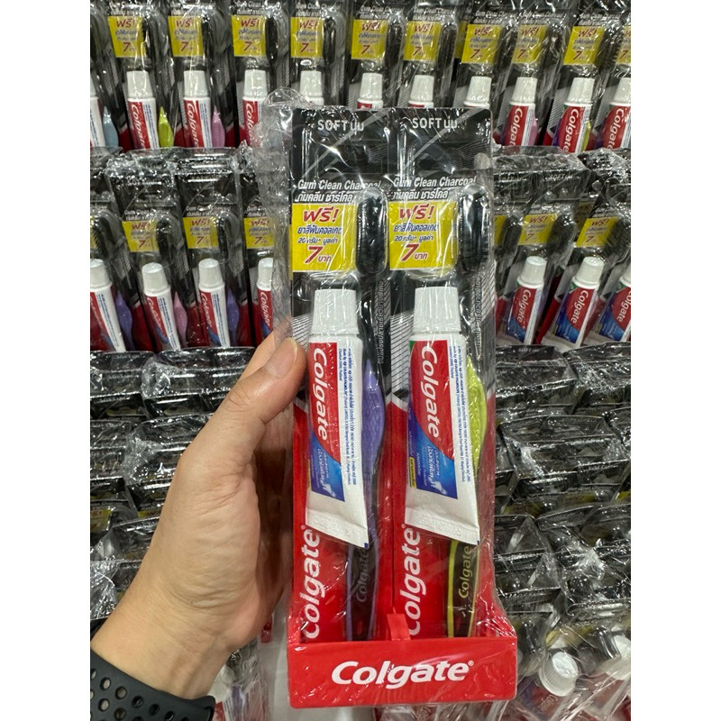 (Pack X6) Colgate Gum clean Charcoal Adult Toothbrush Teeth Color ...