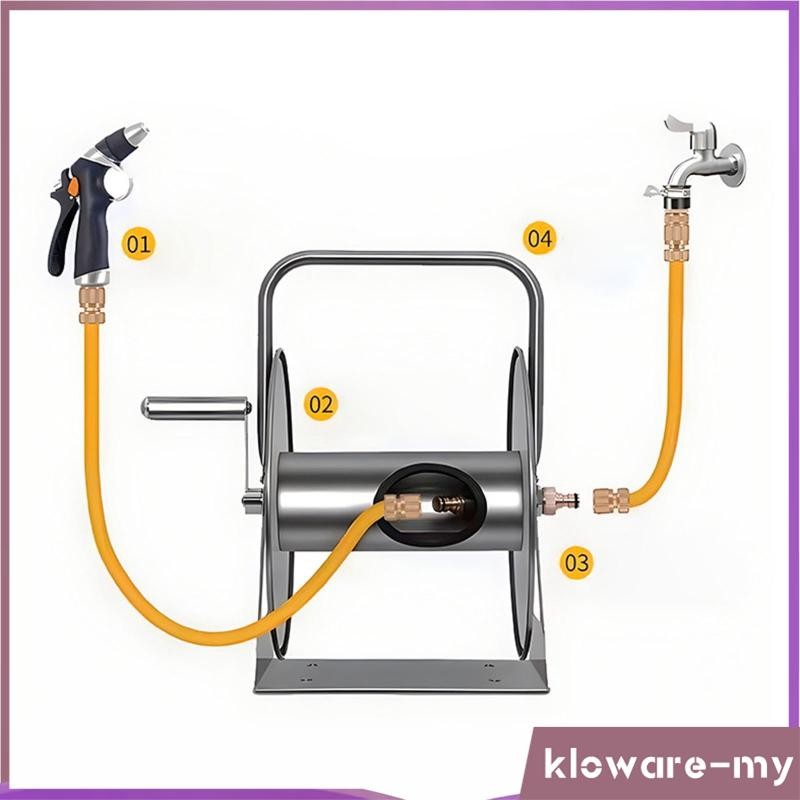 [KlowareMY] Hose Storage Rack Garden Hose Stainless Steel with Hand ...