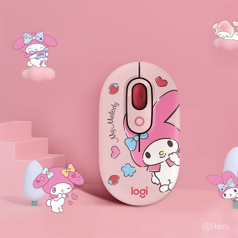 Logitech Sanrio Melody Wireless Bluetooth Influencer Keyboard Mouse Set ...