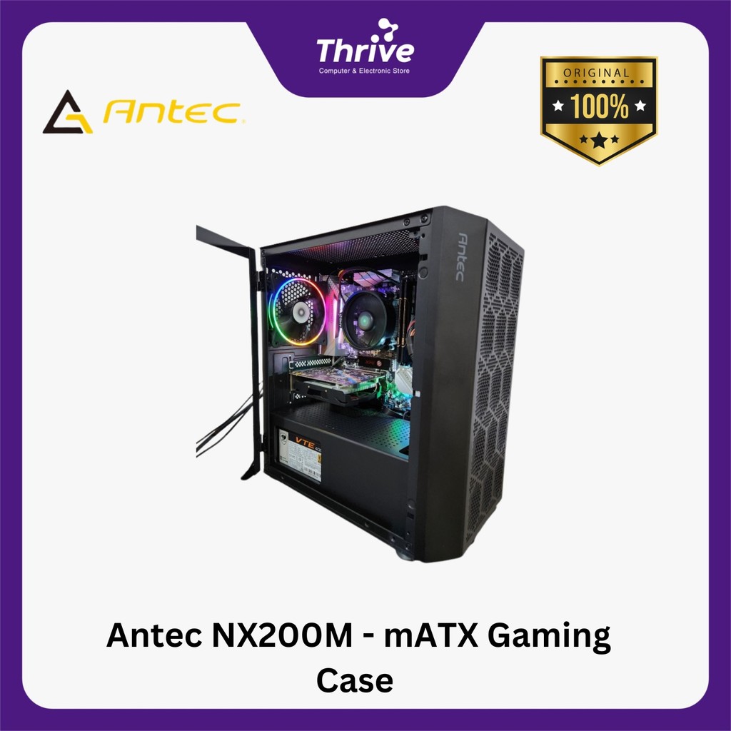 Antec NX200M - mATX Gaming Case - Left Side Glass Door - FREE 1 PCS ...