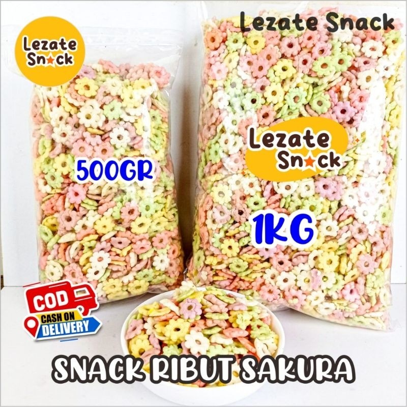 Mantili/Ajisan Sakura Bunga Warna Warni Gurih / Snack Ribut Jajan Jadul ...