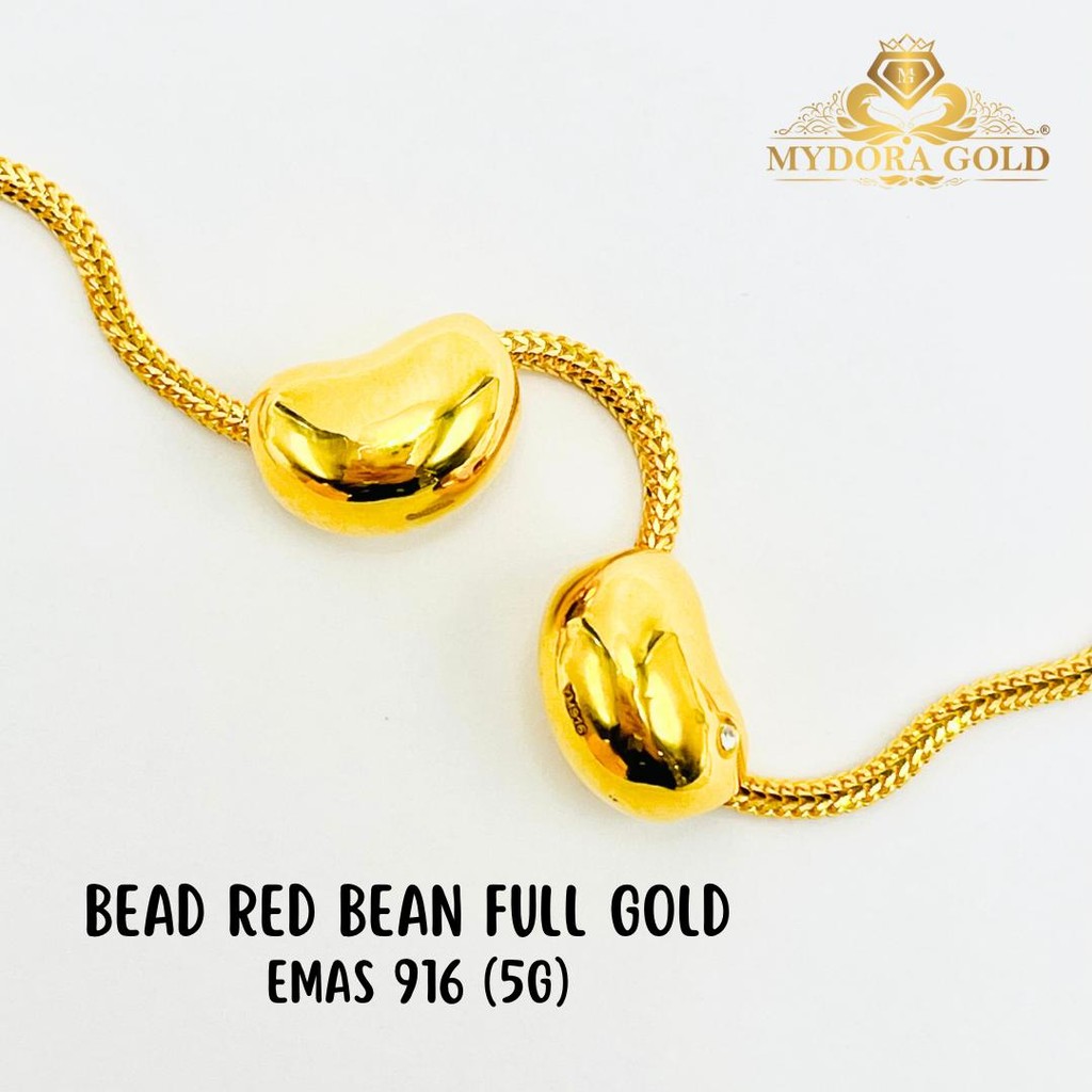 MYDORA Bead Red Bean Full Gold (5G) l EMAS 916/22K | Shopee Malaysia