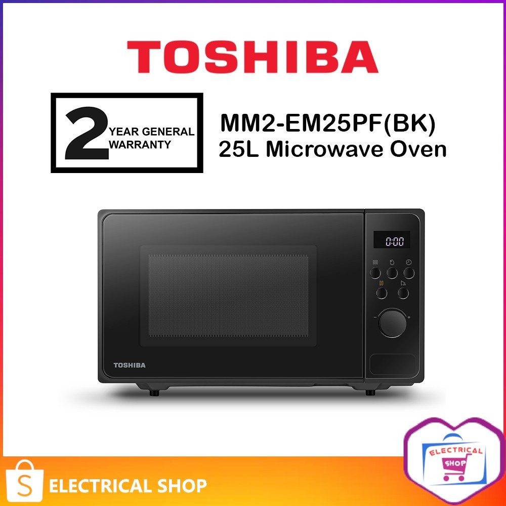 Toshiba 25L Microwave Oven 800W MM2-EM25PF(BK) / MM2EM25PFBK 8 Easy Auto Menus Multi Stage ...
