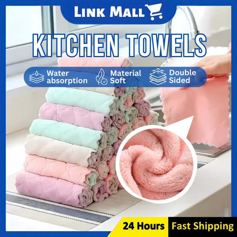 Kitchen Towel Dishwashing Rag Hand Towel Table Cloth Super Absorbent ...