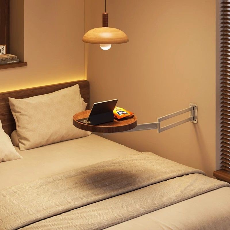 Bedside Table Foldable Wall-Mounted Small Disc Bedroom Household ...