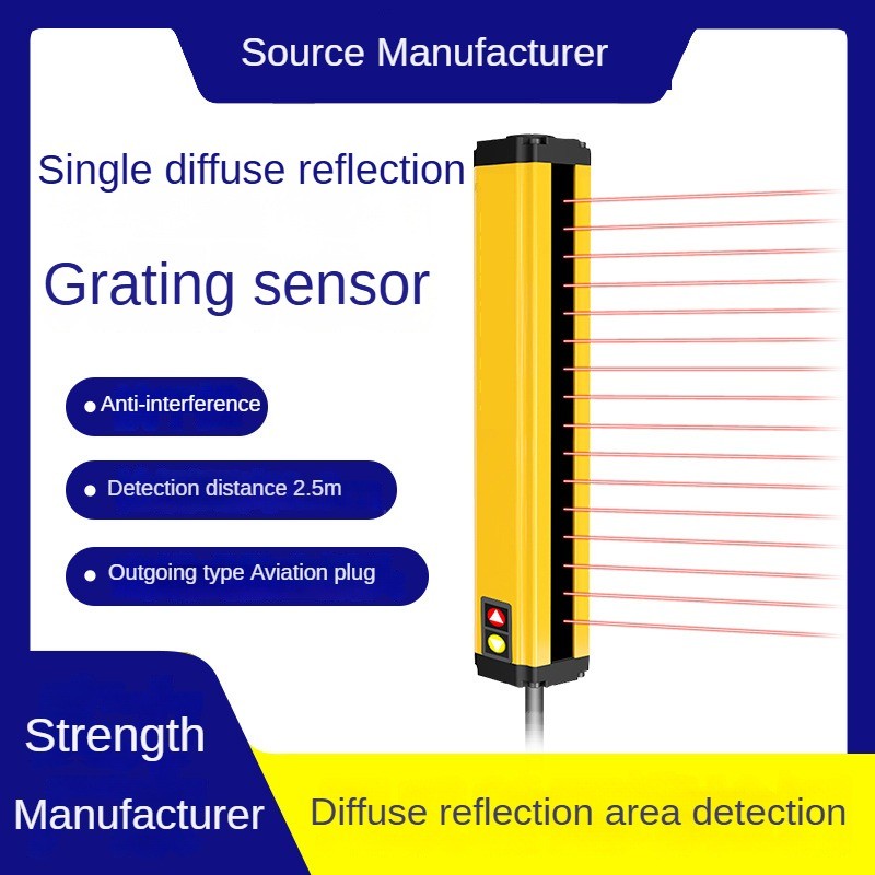 Single Diffuse Reflection Safety Grille Light Screen Detection Sensor ...