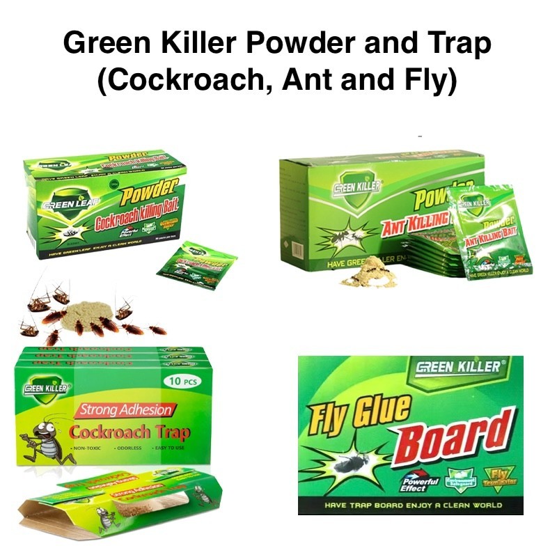 (50pcs 1 Box) Green Killer Cockroach & Ant Powder Killing Bait ...