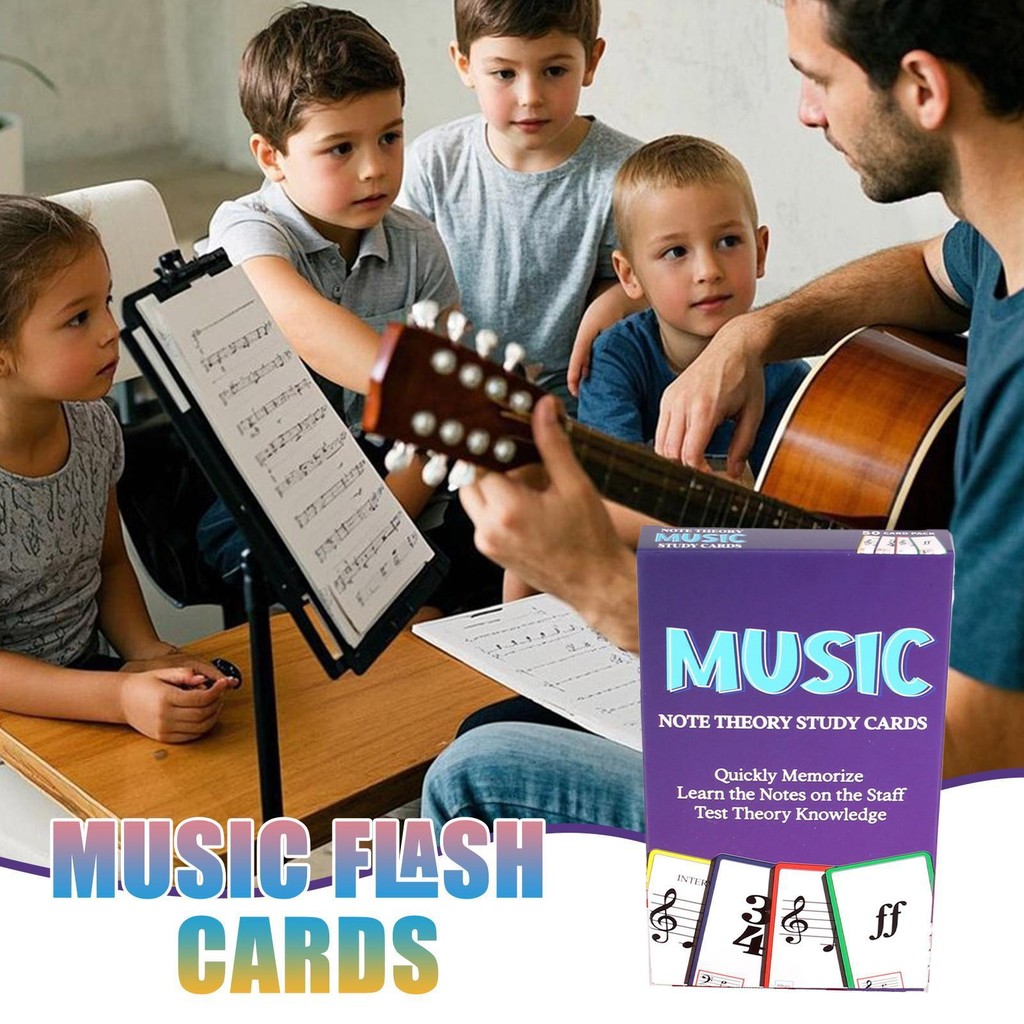 Notes and Chords Flashcards Portable Piano & Guitar Chords Learning ...