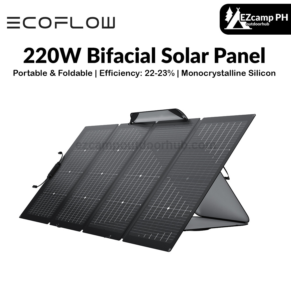 ECOFLOW 220W Bifacial Solar Panel Single Side Foldable Solar Panel ...