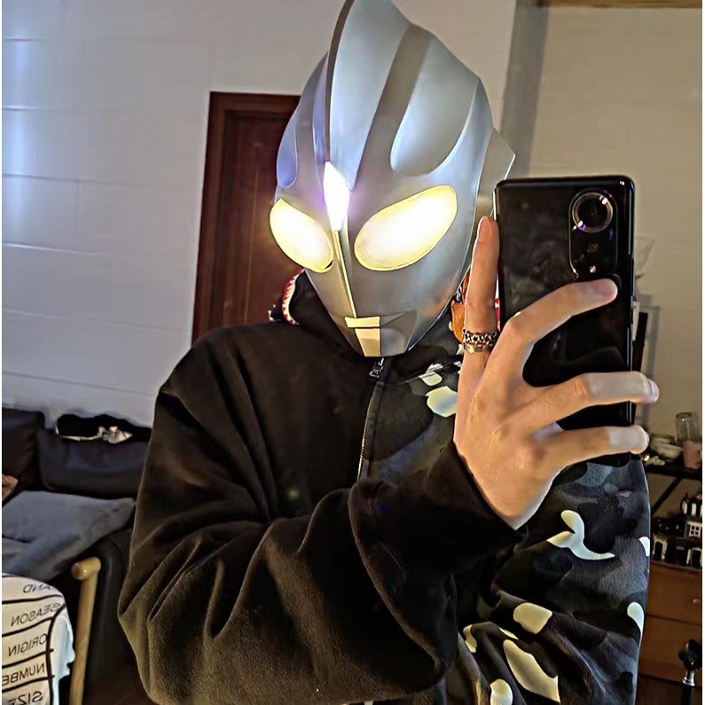 Ultraman Tiga Helmet Sailor Mask for Adults Wearable Touch Glow Mask ...