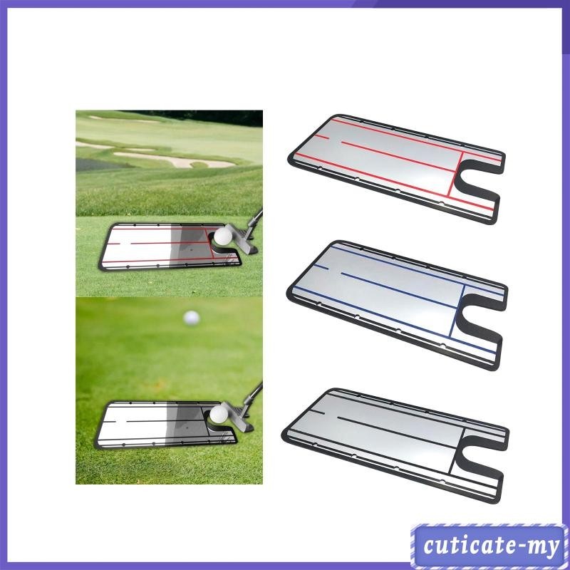 [CUTICATEMY] Golf Putting Alignment Mirror Position Correction Golf Swing Straight Practice Golf ...