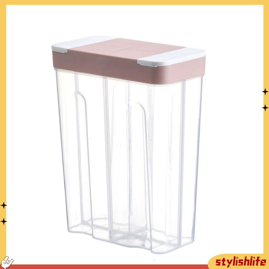 [stylishlife] Home 4-Compartment Grain Storage Tank Box Transparent ...