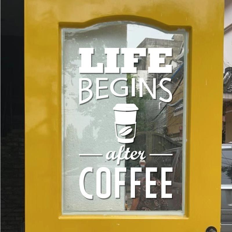 Ins Scandinavian Simple English Icon Coffee Shop Milk Tea Shop Window ...