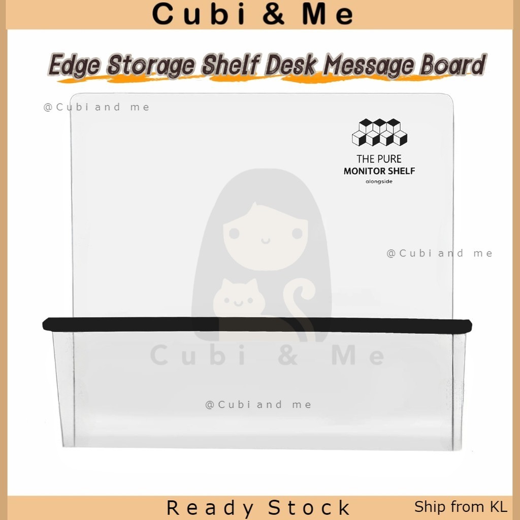 C&M Transparent Desktop Message Board Edge Storage Shelf Monitor Memo ...