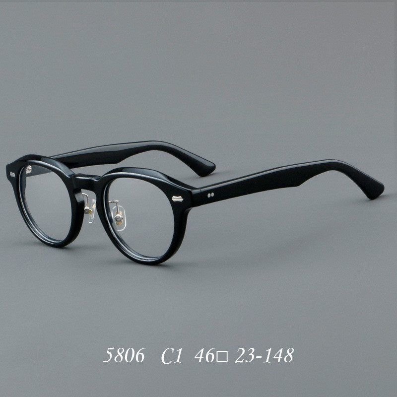 Retro Thick Optical Glasses Frame Men Women Acetate Eyeglasses Round ...