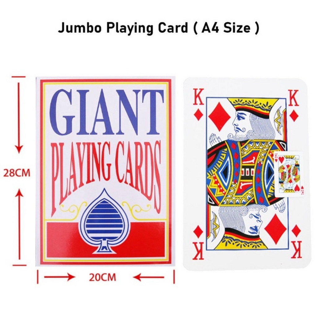 Giant Jumbo Poker Cards Casino Full Deck Oversized Playing Card A4 Size ...