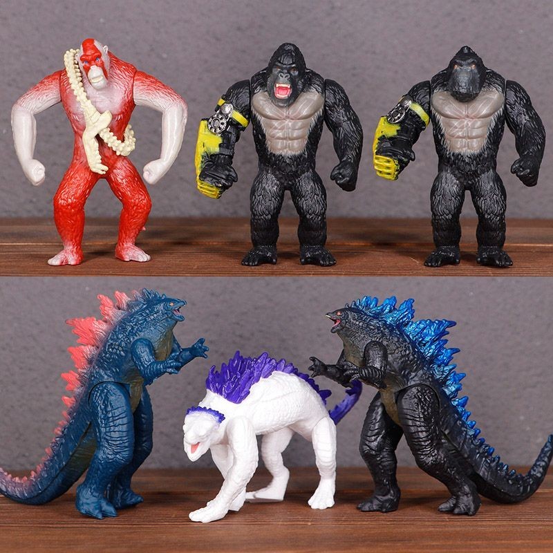 6Pcs/set Cartoon Godzilla Vs Kong 2 Evolutionary Version Gorilla King ...