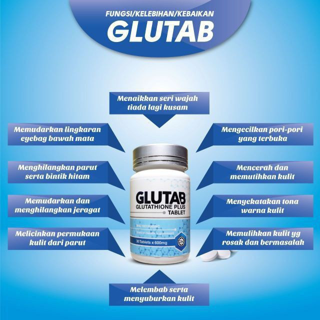 （READY STOCK) GLUTAB GLUTATHIONE PLUS TABLET 600MG X 30 TABLETS ...