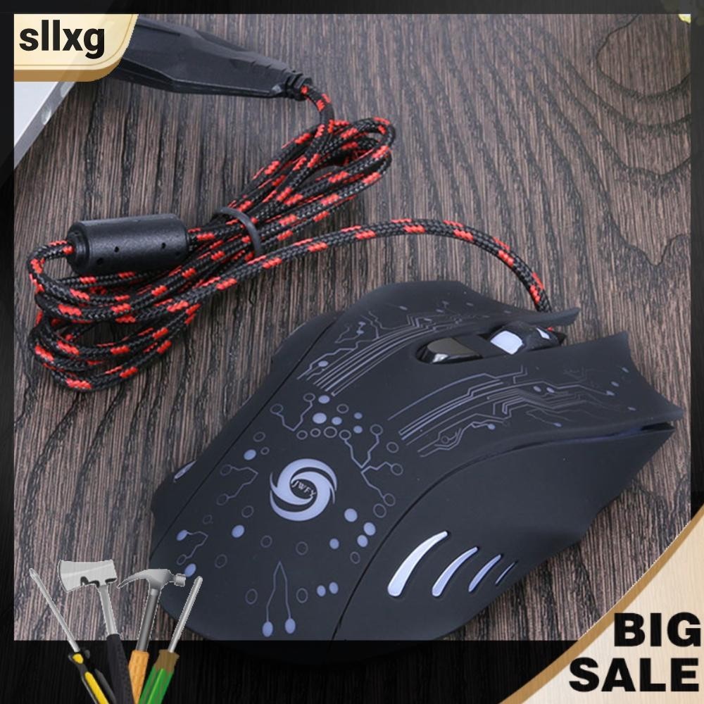 Wired Gaming Mouse 6 Button Backlit Ergonomic USB Mice 3200 DPI Backlight Adjustable Optical ...