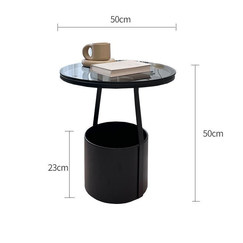 Creative Living Room Sofa Side Table Small Apartment Round Glass Corner ...