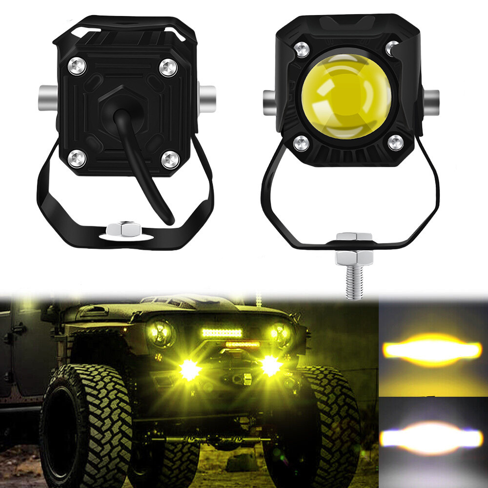 2PCS LED Spotlights Car Spotlights Motorcycle Sport Lights Mini Driving ...