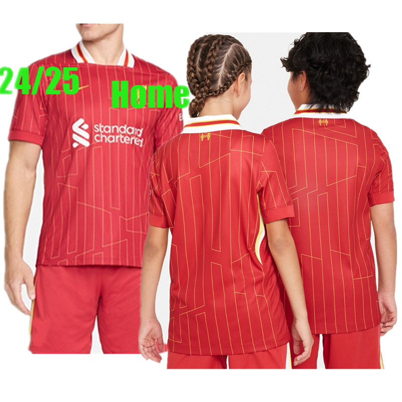 kids Jersey 24/25 LiVerPools Home Soccer Jersey suit Dominik Szoboszlai ...