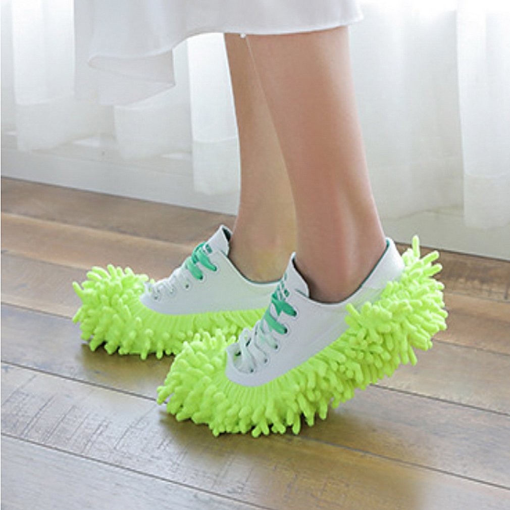 DI9O Multi-Function Dust Duster Mop Slippers Shoes Cover Washable ...