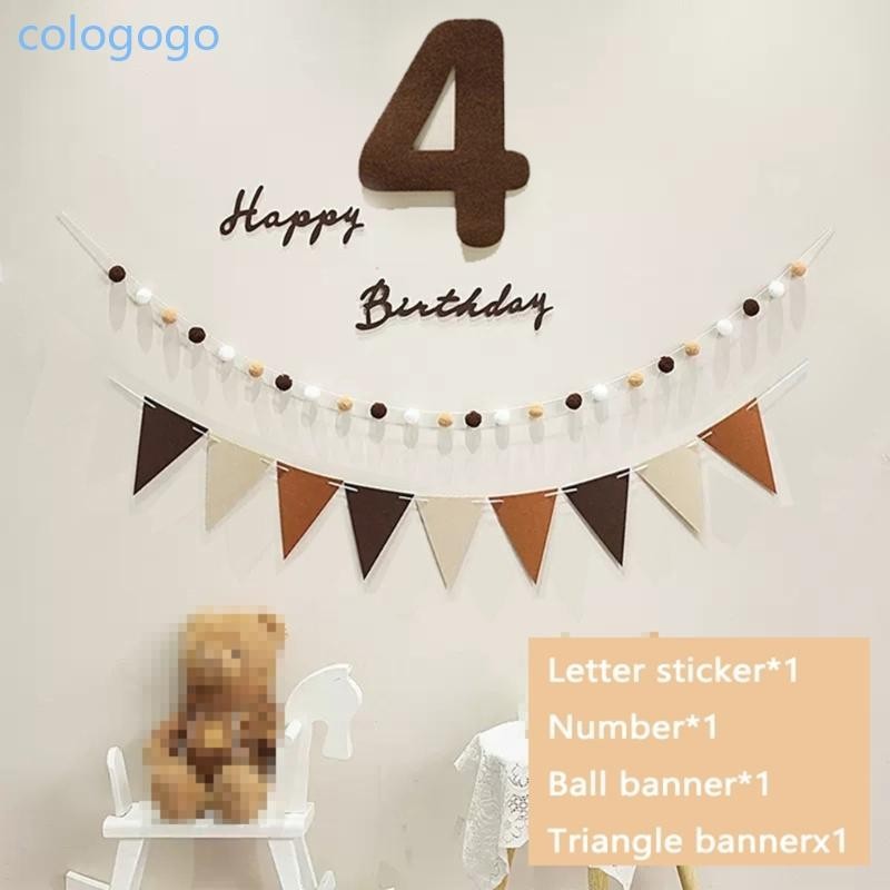 COLO Coffee Letter Happy Birthday Banner Kids Birthday Party Flag ...