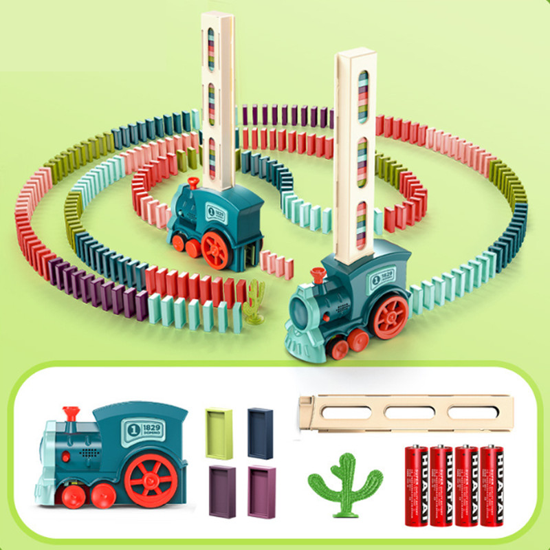 Kereta Api Mainan Kids Creative Automatic Domino Train Tokens Kids Toys ...