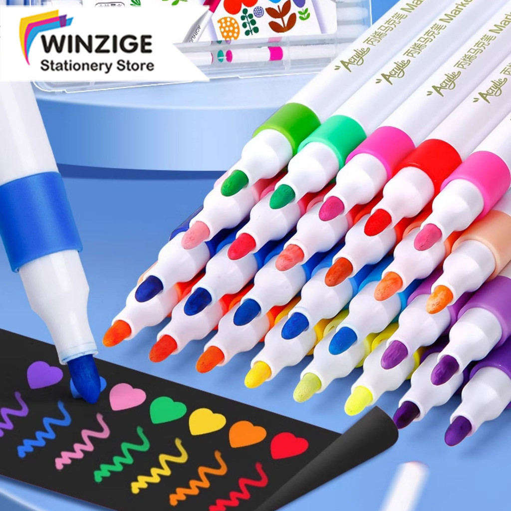 12/24/36/48 Color Acrylic Marker Acrylic Marker drawing Pen Paint ...