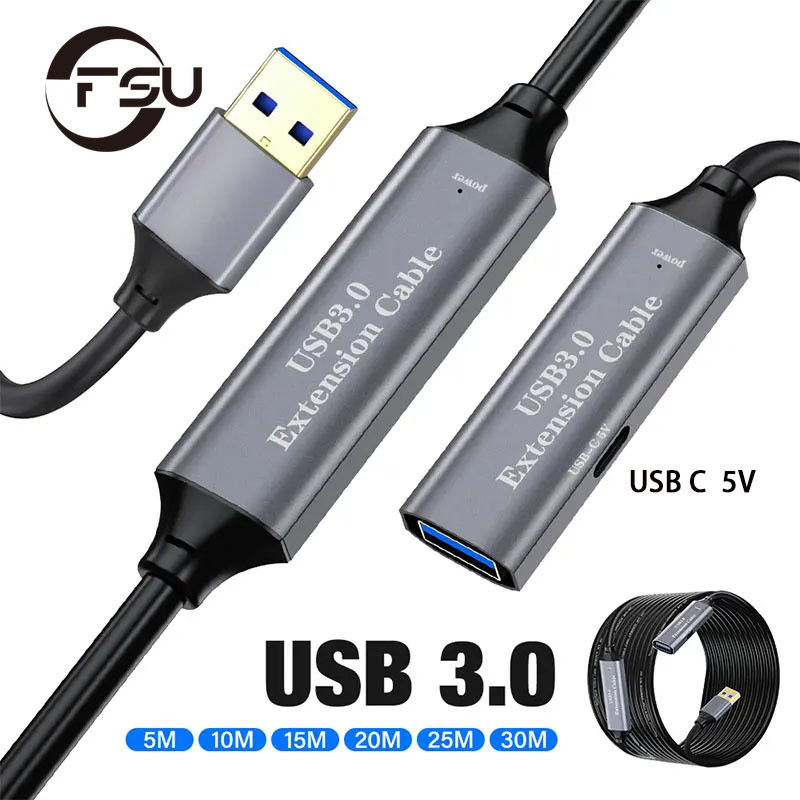 FSU 5M 10M 15M 20M 25M 30M USB 3.0 Extension Cable Cord Extender with ...