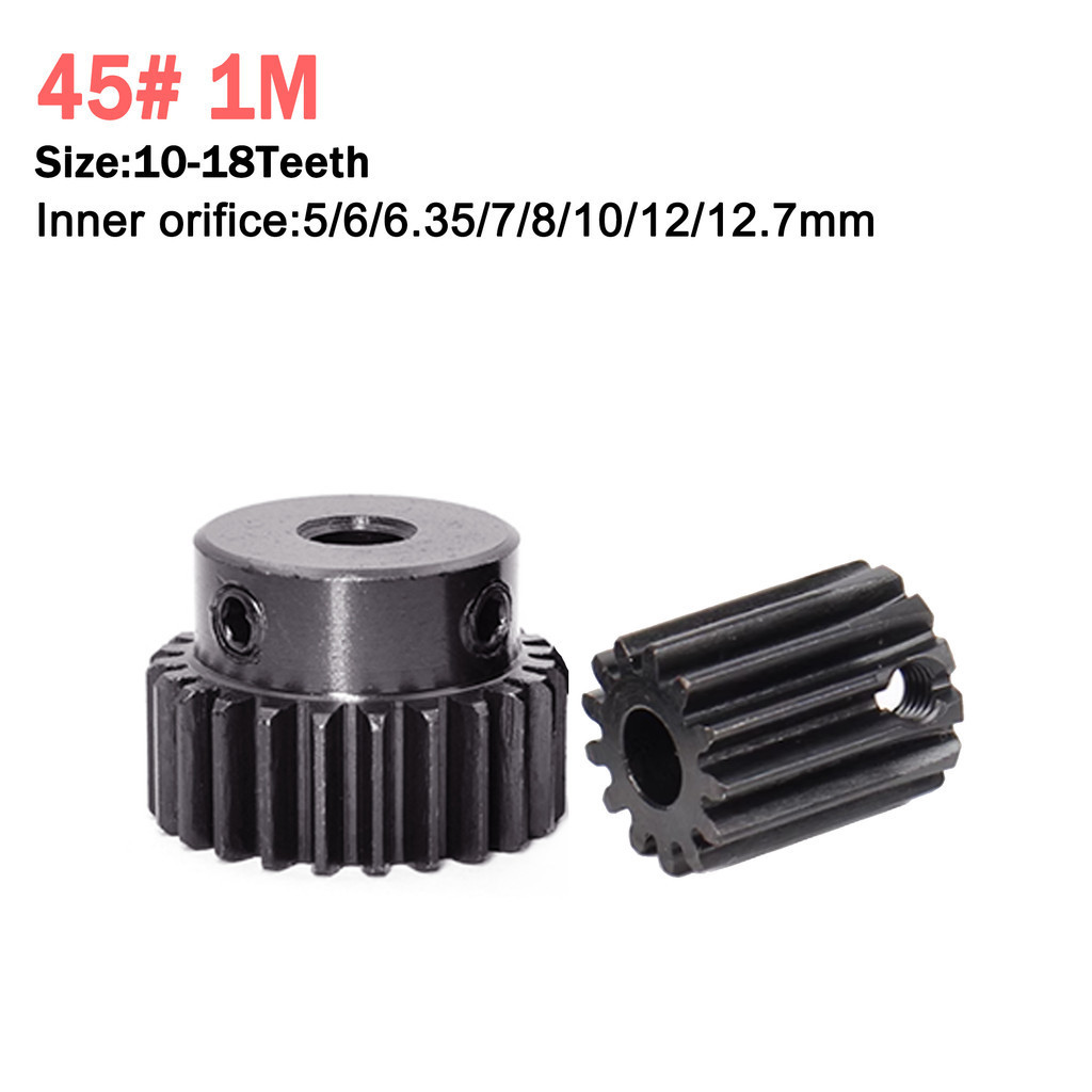 1pcs 45# Steel 1M Spur Gear 10T-18T Material Motor Gear Bore Size 4/5/6 ...