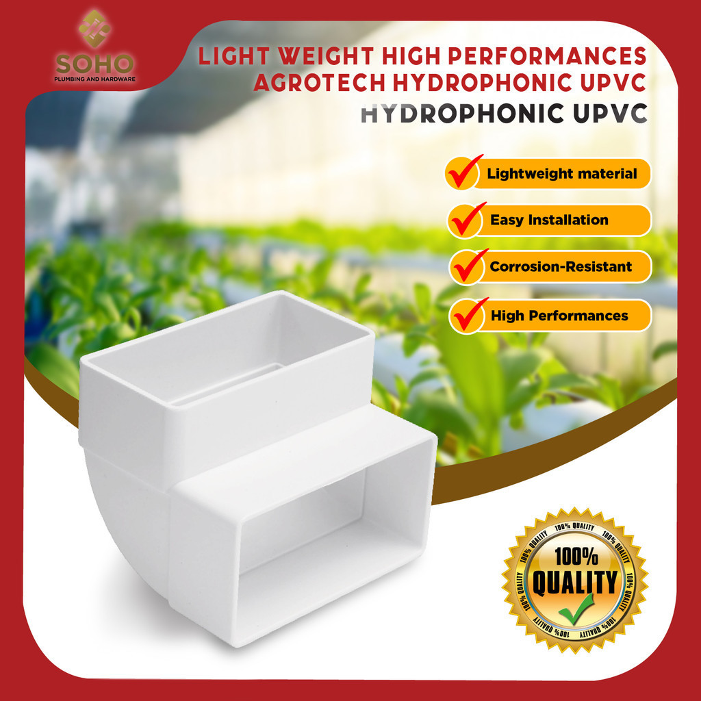 AGROTECH Hydroponic Fitting 2" x 4" UPVC End Cap Socket Elbow Trunking ...