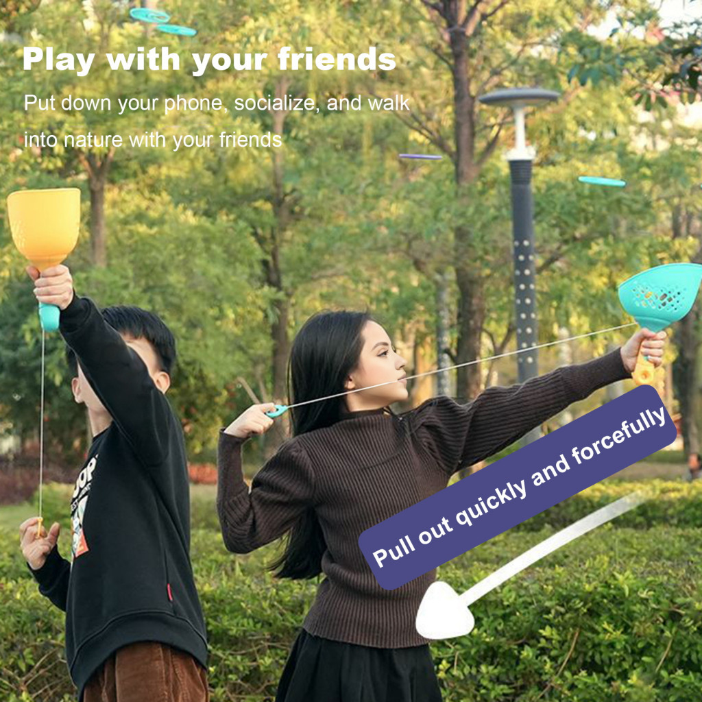 Kids Flying Disc Launcher Flying Saucer Catcher Fun Handheld Flying ...