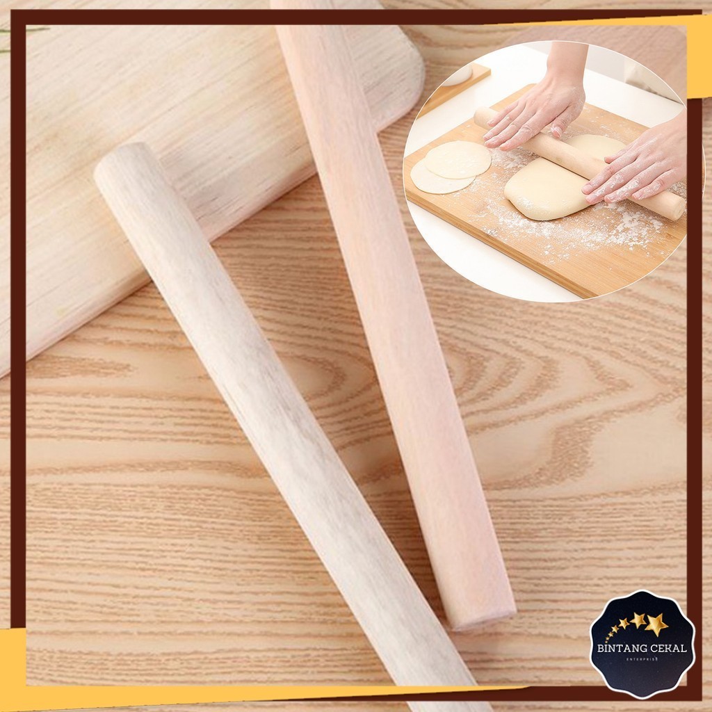 BC Wooden Stick Rolling Pin Pastry Dough Flour Fondant Roller Baking ...