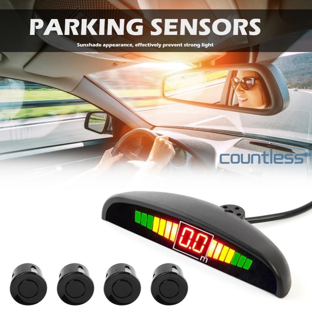 4 Sensors LED Display Car Parking Sensor Kit Reverse Radar Monitor ...