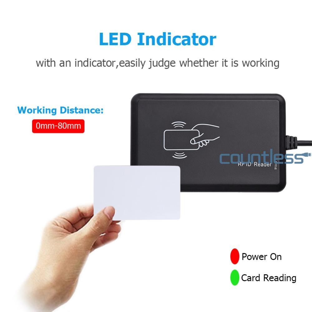 RFID Desktop USB Reader 125khz Proximity Sensor EM ID Smart Card Reader ...