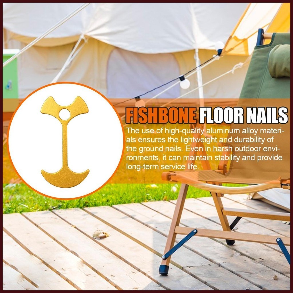 Tent Peg 2.64x1.38x0.16 Inches Fish-Bone Shape Colorful Camping Peg ...