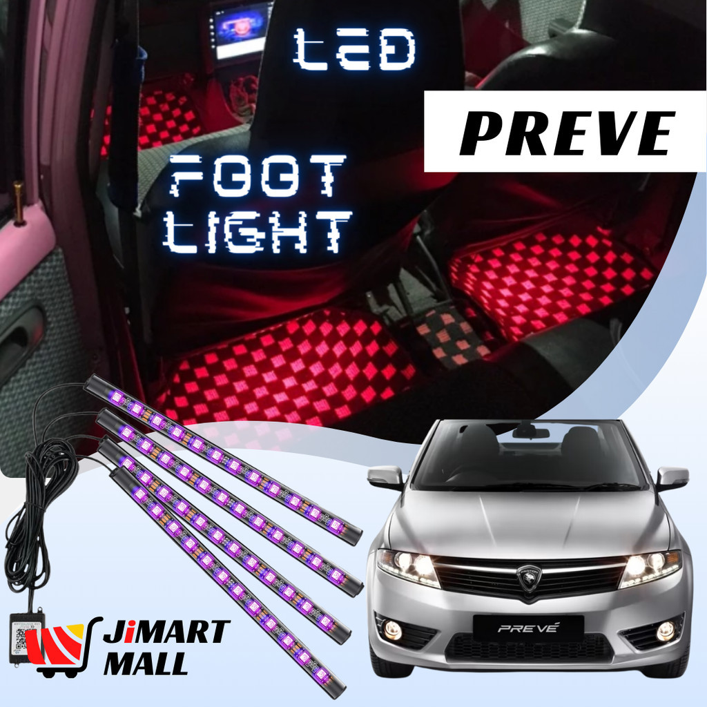 PREVE LED AMBIENT LIGHT Foot Floor Light Lampu Kaki Kereta RGB Interior ...