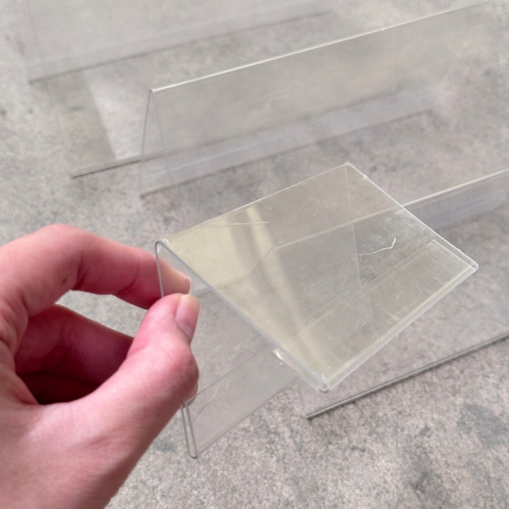Signboard Display Stand Table Triangle Clear Acrylic V-Shape 3mm ...