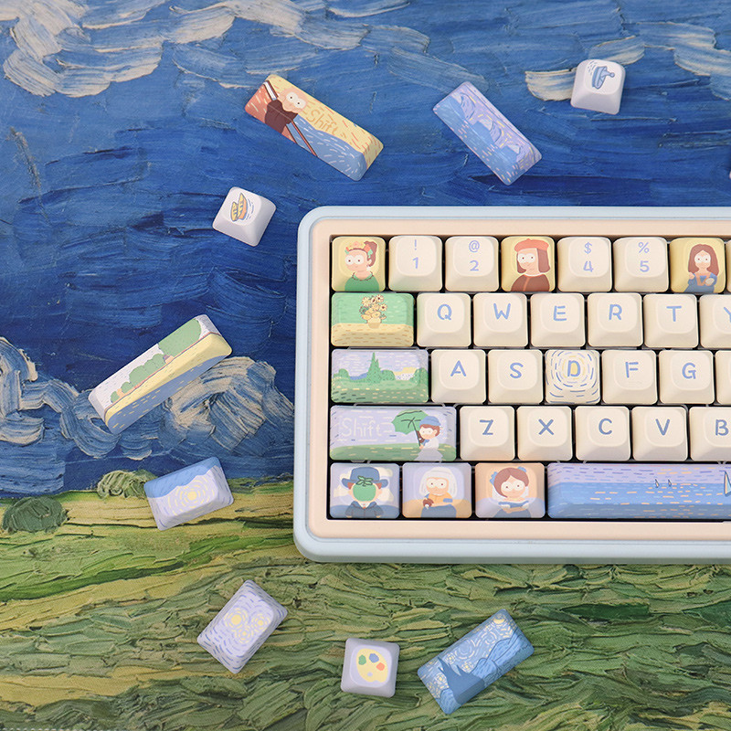 Greatest Works of Art Keycaps DMA profile PBT 150 Cute Comic style ...