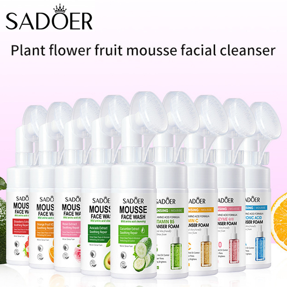 ROREC SADOER Plant Flower Fruit Mousse Face Wash Amino Acid Gentle Skin Friendly Micron Dense ...