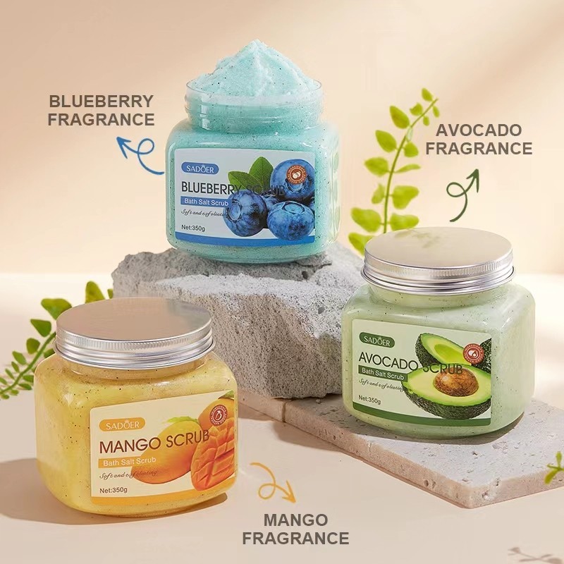 SADOER Blueberry, Avocado & Mango Scrub Cleansing Exfoliating Gel Fruit Extract body scrub ...