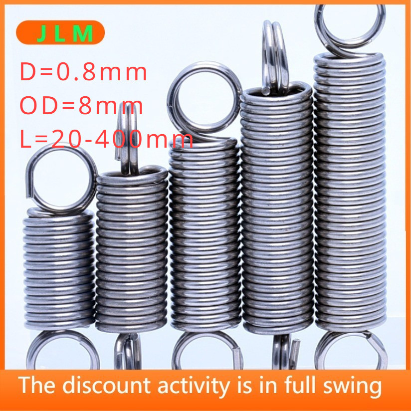 (JLMQ3)Tension spring wire diameter 0.8mm OD8mm L20-400mm 304 stainless ...